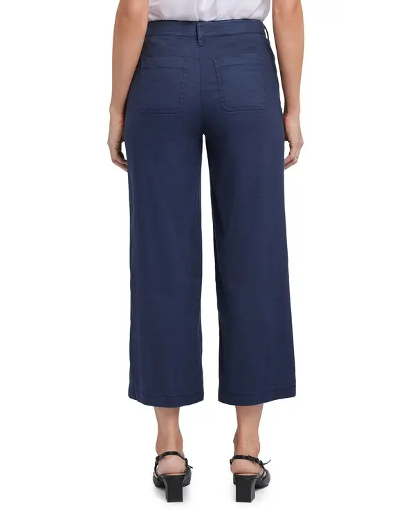 NYDJ Petite Wide Leg Cargo Capri Pants - Oxford Navy
