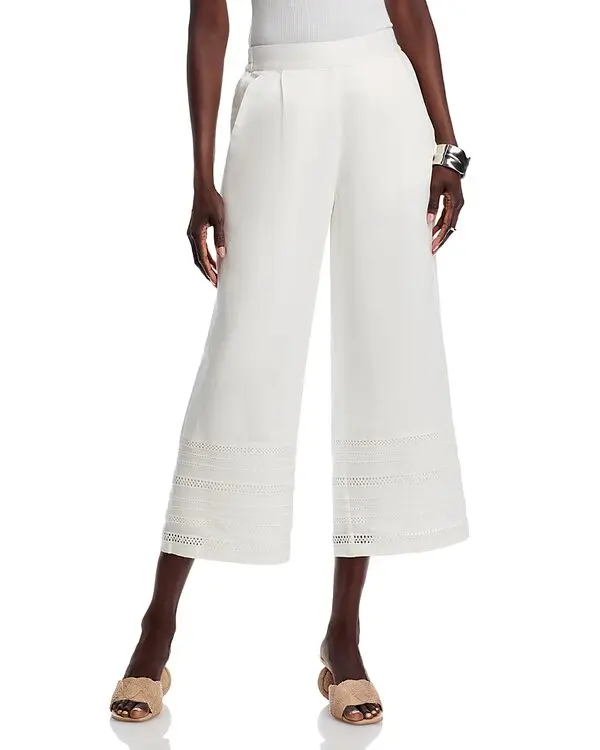 T Tahari Embroidered Eyelet Pants