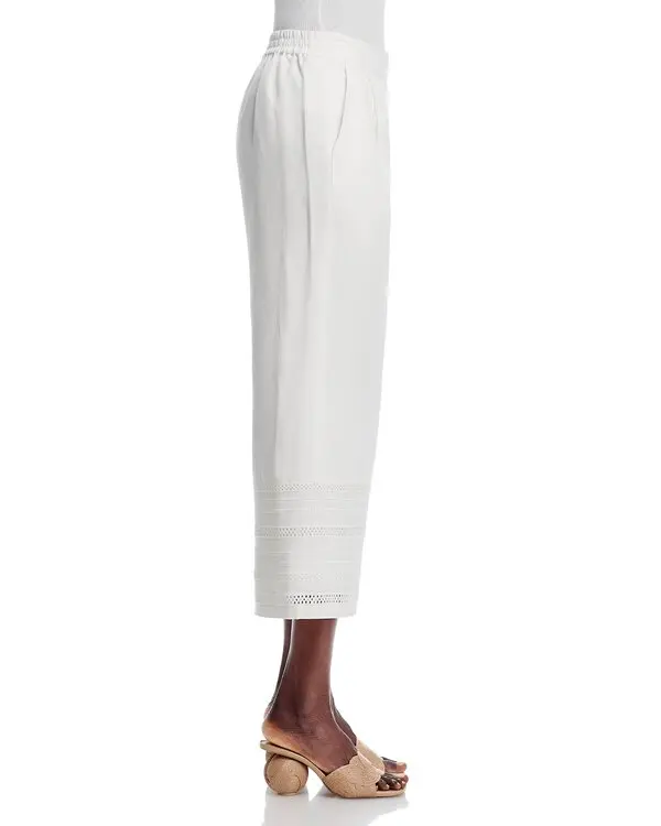 T Tahari Embroidered Eyelet Pants