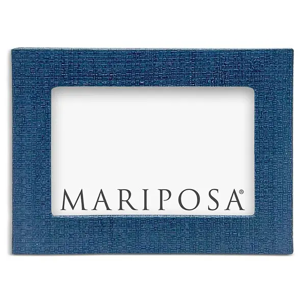 MARIPOSA Faux Grasscloth Frame, 4 X 6 - Indigo Blue