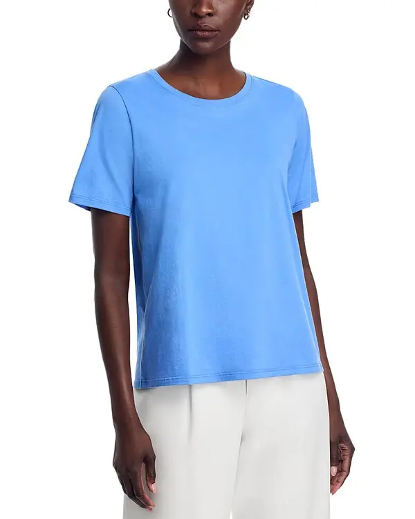 Eileen Fisher Elbow Sleeve Cropped Tee - Ultramarine