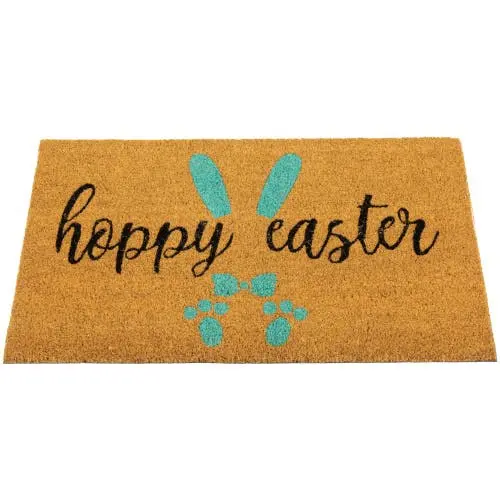 NORTHLIGHT Natural Coir "hoppy Easter" Outdoor Doormat18" X 30