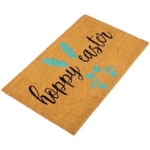 NORTHLIGHT Natural Coir "hoppy Easter" Outdoor Doormat18" X 30