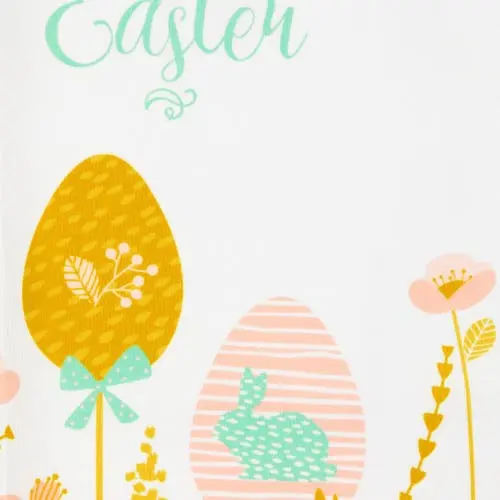 NORTHLIGHT Pastel Eggs Happy Easter Floral Placemats18" And Pinkset Of 4