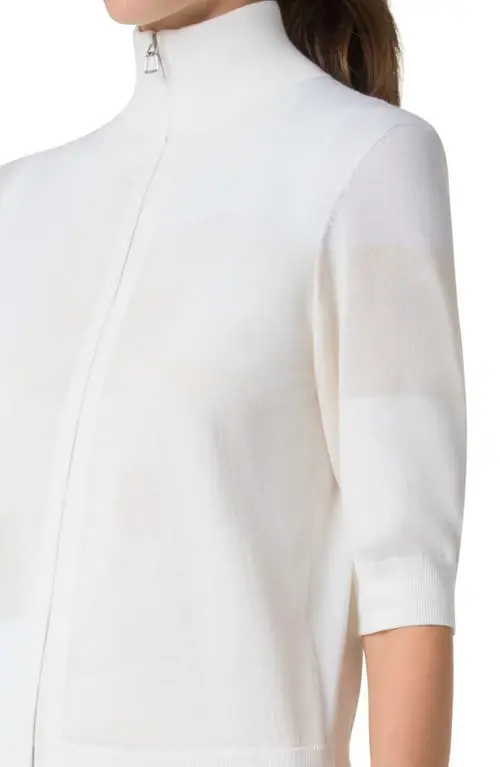 Akris Trapeze Rayonnant Jacquard Cardigan
