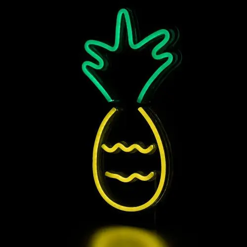 NORTHLIGHT Led Pineapple Neon Lighted Wall Art16" And Green