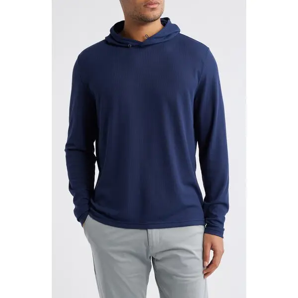 Johnnie-o Brinson Waffle Pullover Hoodie - Navy