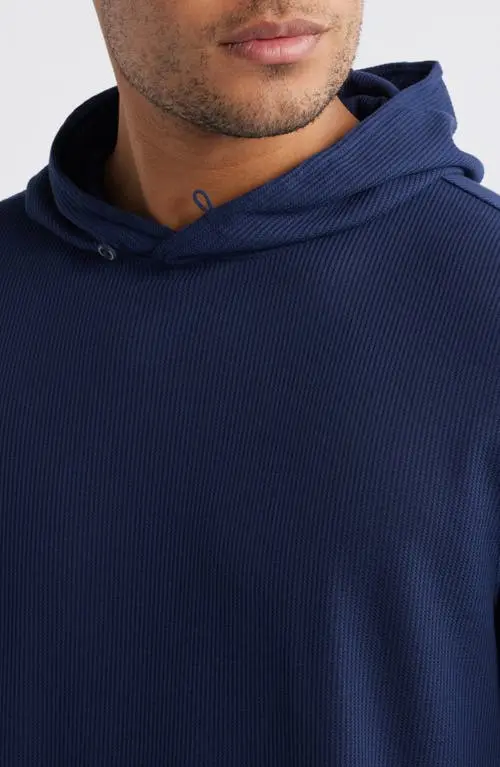 Johnnie-o Brinson Waffle Pullover Hoodie - Navy
