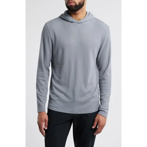 Johnnie-o Brinson Waffle Pullover Hoodie - Thunder