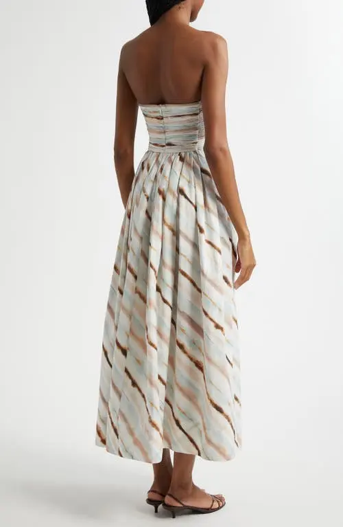 A.L.C. Tara Tie Dye Stripe Strapless Dress