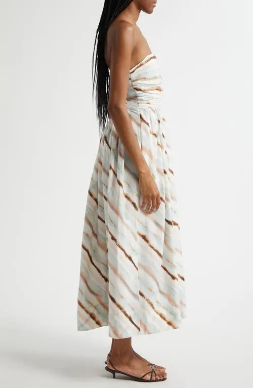 A.L.C. Tara Tie Dye Stripe Strapless Dress