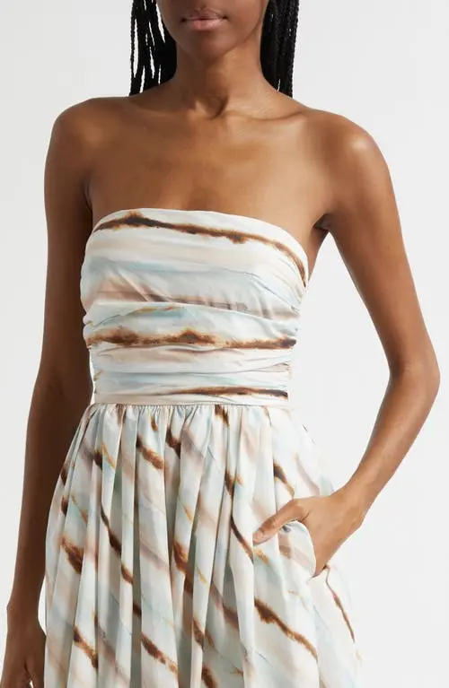 A.L.C. Tara Tie Dye Stripe Strapless Dress