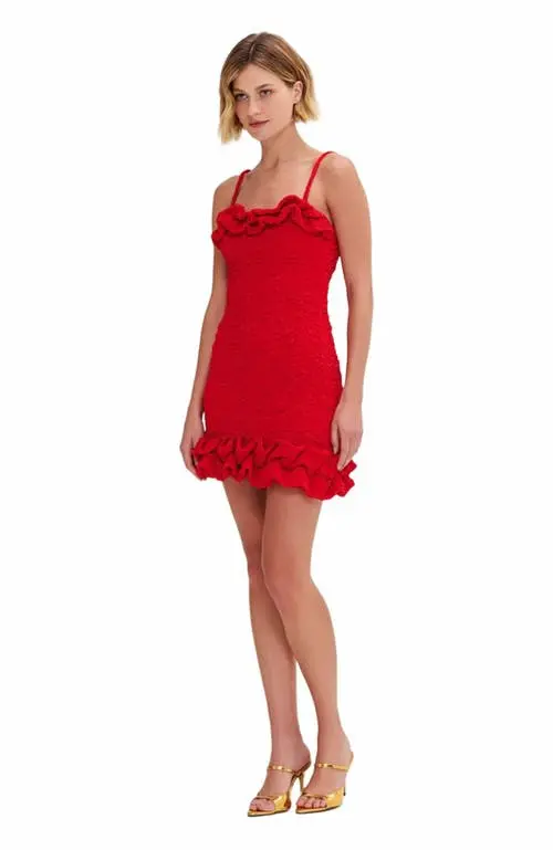 PatBO Papillon Jacquard Mini Dress - Red