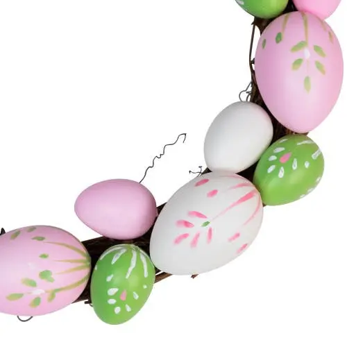 NORTHLIGHT Easter Egg Mini Grapevine Wreath10"/green