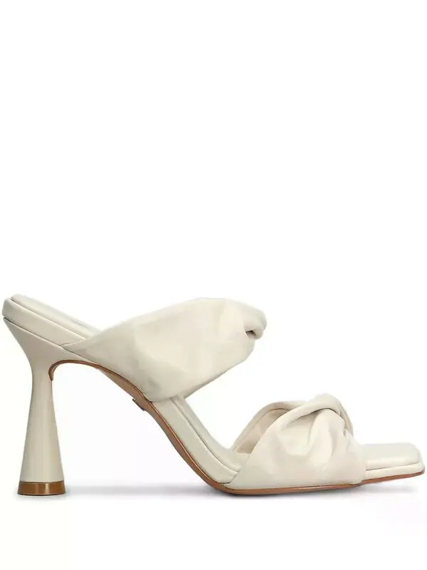 ANDREA CARRANO 100mm Leather Sandals - White