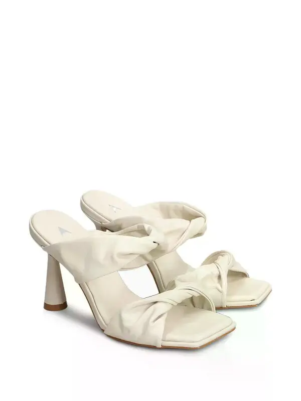 ANDREA CARRANO 100mm Leather Sandals - White