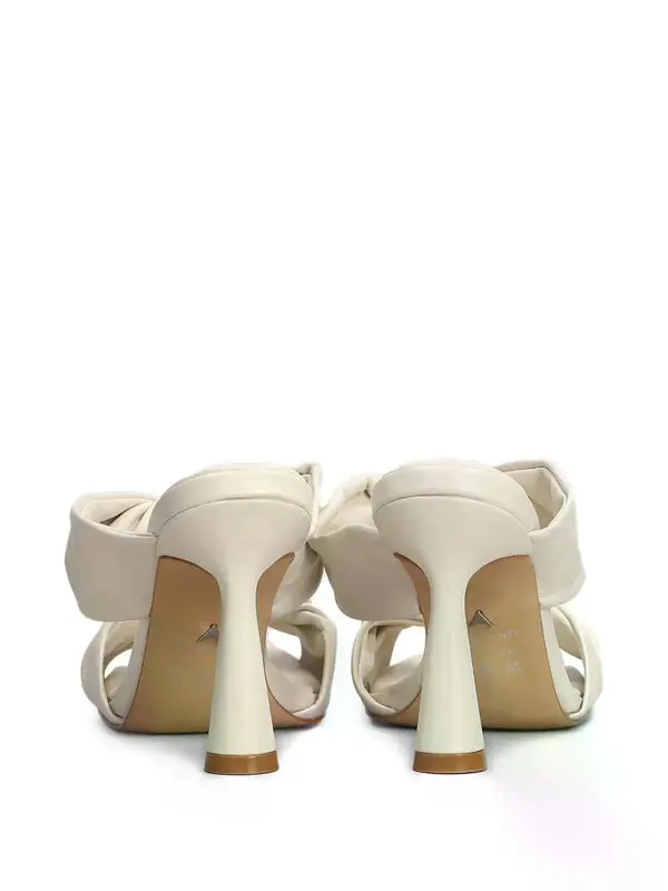 ANDREA CARRANO 100mm Leather Sandals - White