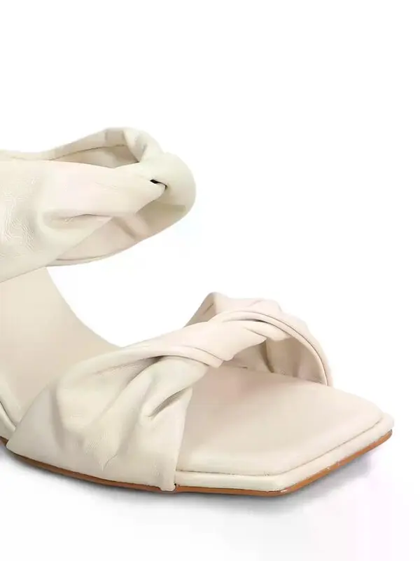 ANDREA CARRANO 100mm Leather Sandals - White