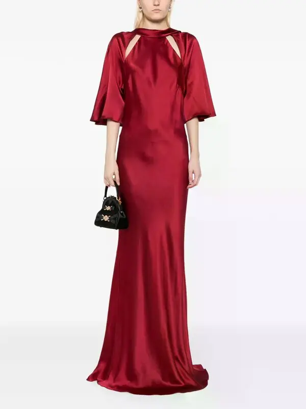 Michelle Mason Capelet-sleeve Gown