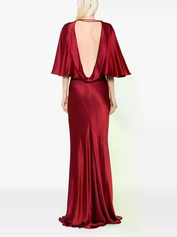 Michelle Mason Capelet-sleeve Gown
