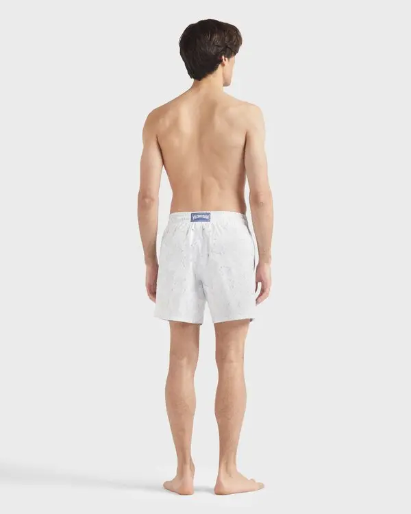 Vilebrequin Swim Trunks Ronde Des Tortues Jacquard - White