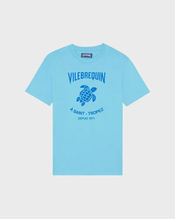 Vilebrequin Cotton Tshirt Contrasted Placed Gomy Logo Tee Shirt Portisol