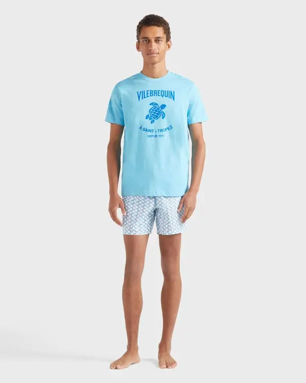 Vilebrequin Cotton Tshirt Contrasted Placed Gomy Logo Tee Shirt Portisol