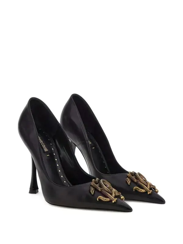 Roberto Cavalli Mirror Snake Pumps