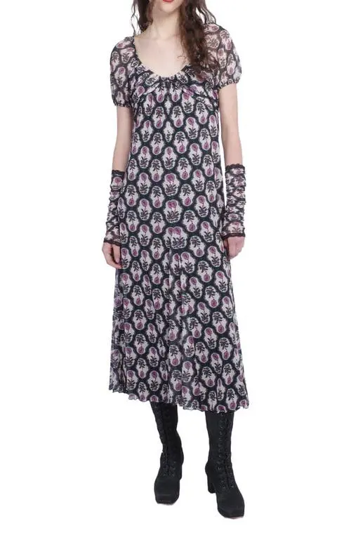 Anna Sui Sleeping Beauty Mesh Maxi Dress