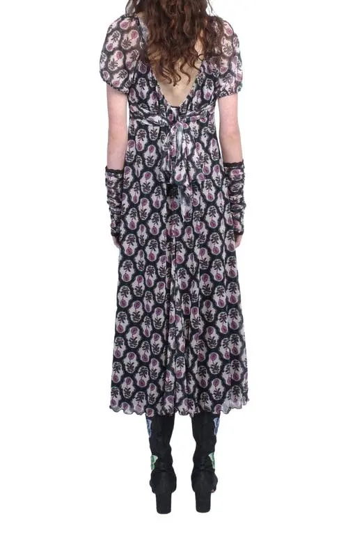 Anna Sui Sleeping Beauty Mesh Maxi Dress