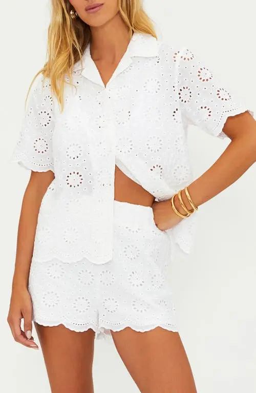 Beach Riot Lexie Cotton Eyelet Shirt - White Magnolia Eyelet