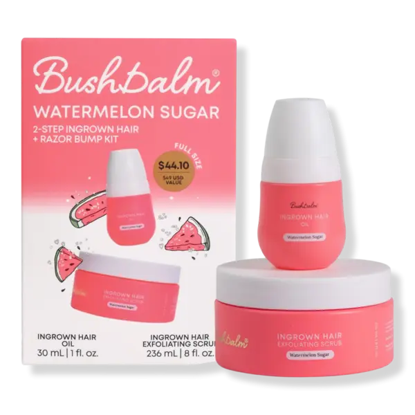 BUSHBALM 2 Step Ingrown Hair & Razor Bump Kit Watermelon Sugar - One-color
