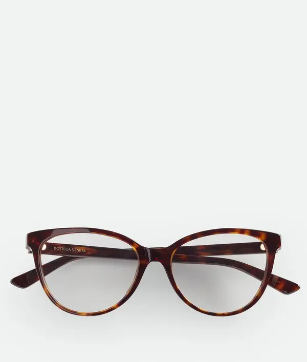 BOTTEGA  VENETA Bottega Veneta Cat Eye Eyeglasses - Havana/transparent