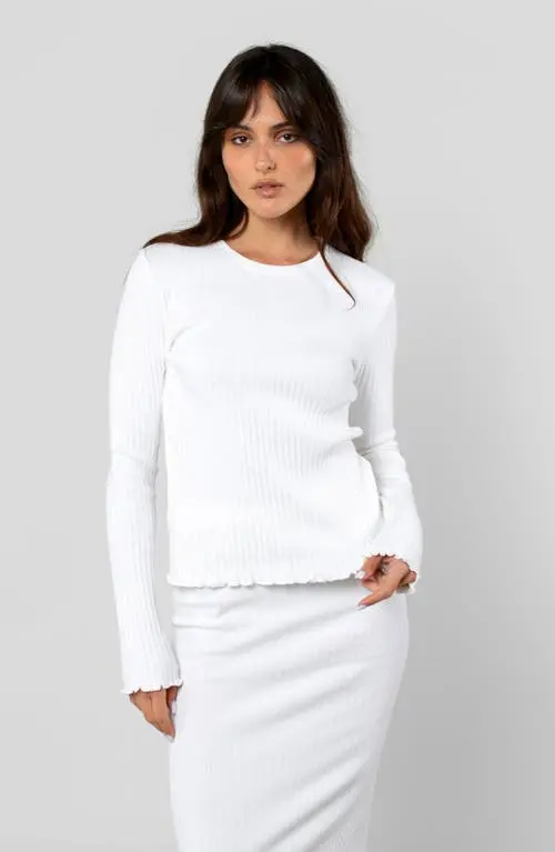 LEISURE LAB Cotton Rib Long Sleeve - Ivory