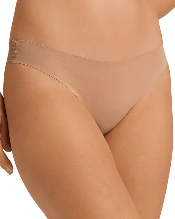 Hanro Invisible Cotton Blend Thong - Beige