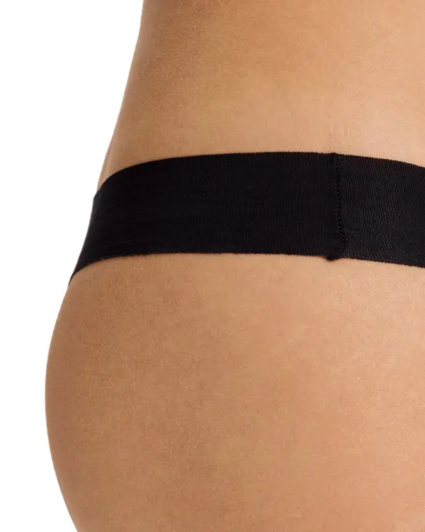 Hanro Invisible Cotton Blend Thong - Black