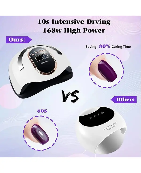 COWIN Nail Lamp 168w Lcd Display For Drying Nails