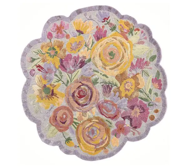 MACKENZIE-CHILDS Scalloped Flower Meadow 6' Rou Nd Rug - One-color
