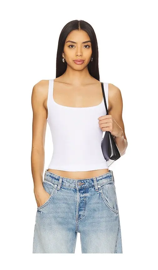 Lna Scoop Ribbed Tank - White