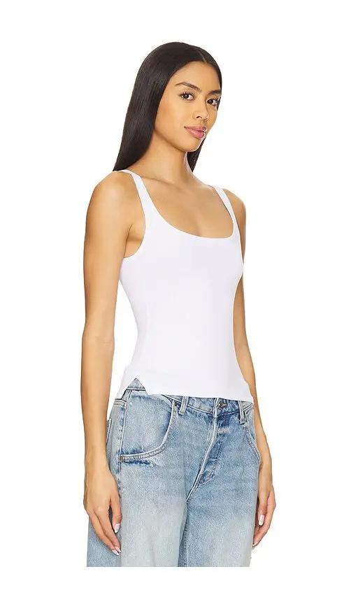 Lna Scoop Ribbed Tank - White
