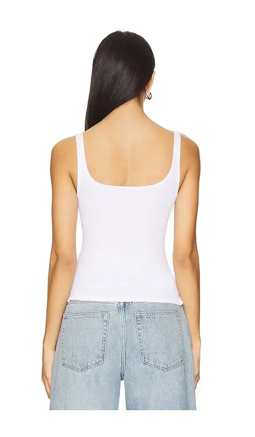 Lna Scoop Ribbed Tank - White