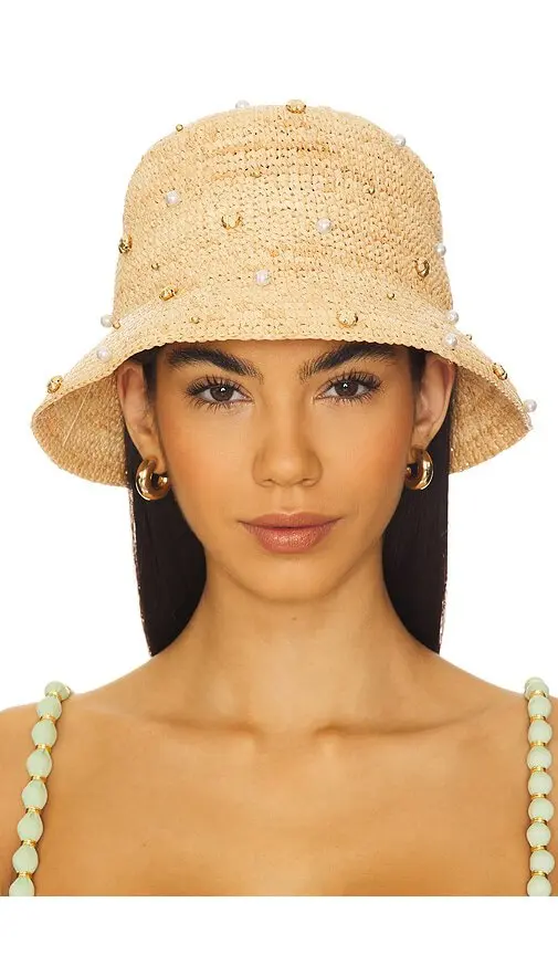 NIKKI BEACH Pearle Bucket Hat - Natural