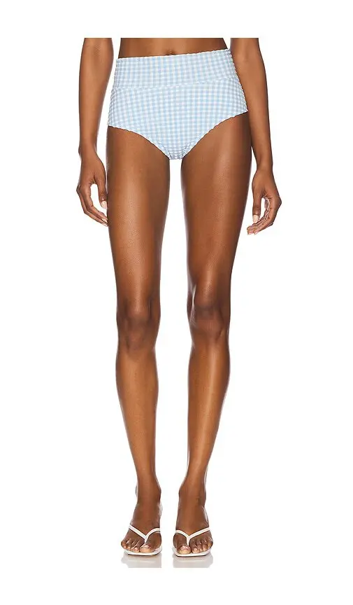 MONTCE Ac High Rise Bikini Bottom - Peri Micro Gingham