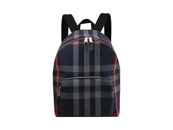 Burberry Jeff Check Backpack - Navy Blue/grey