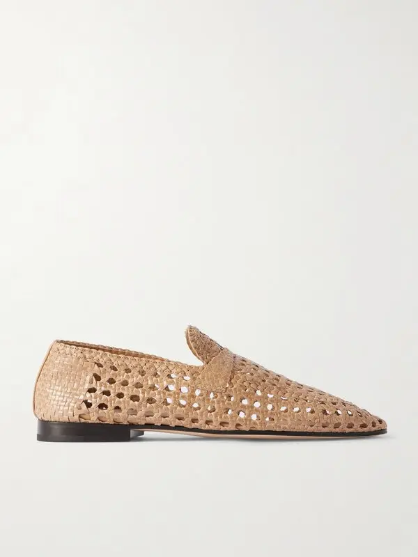 Loro Piana Leon Woven Leather Loafers - Neutrals