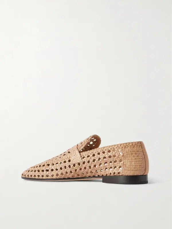Loro Piana Leon Woven Leather Loafers - Neutrals