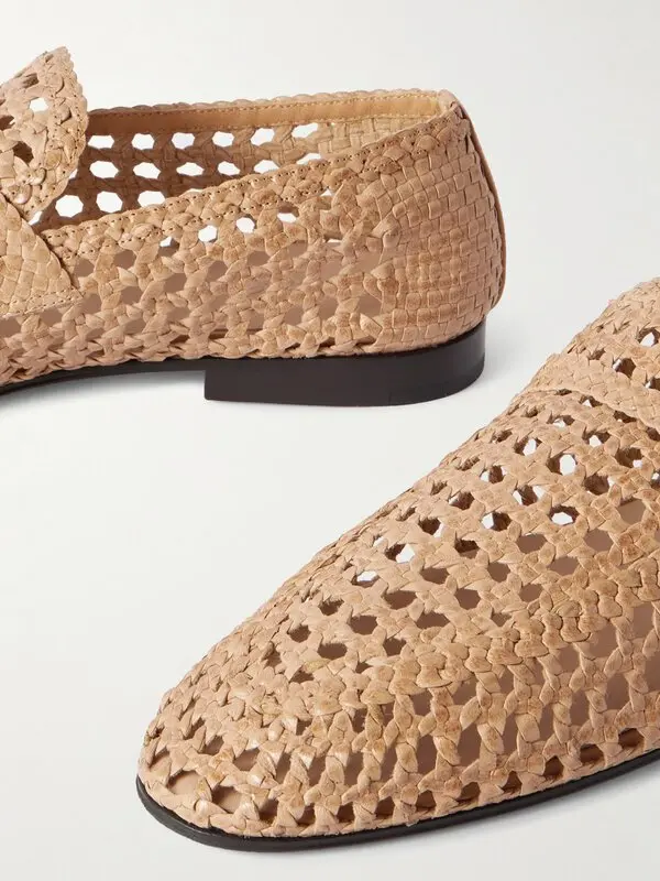 Loro Piana Leon Woven Leather Loafers - Neutrals