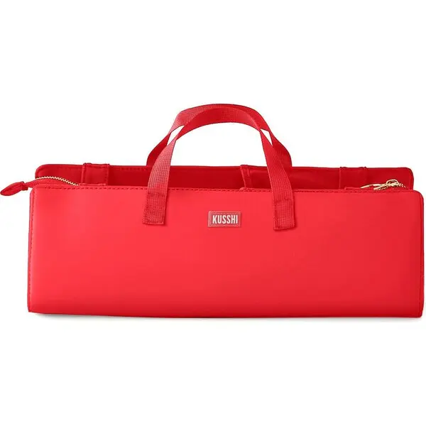 KUSSHI Hair Tools Bag - Coral Red/periwinkle