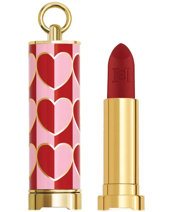 Carolina Herrera Fabulous Kiss Matte Refillable Lipstick & Love Karma Lipstick Cap - 415- Birthday Red