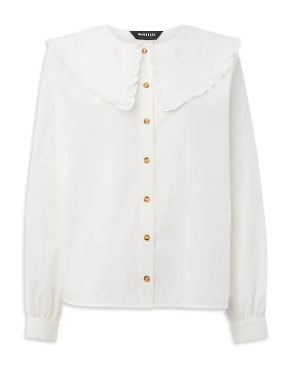 Whistles Cotton Collar Detail Top